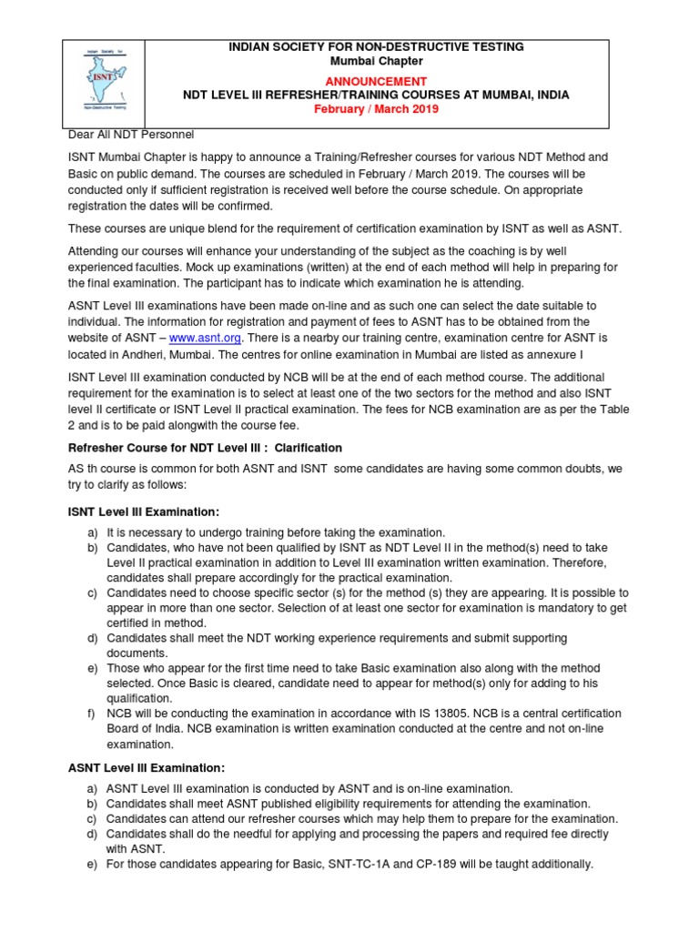 NDT Level 2 | PDF | Nondestructive Testing | Mumbai