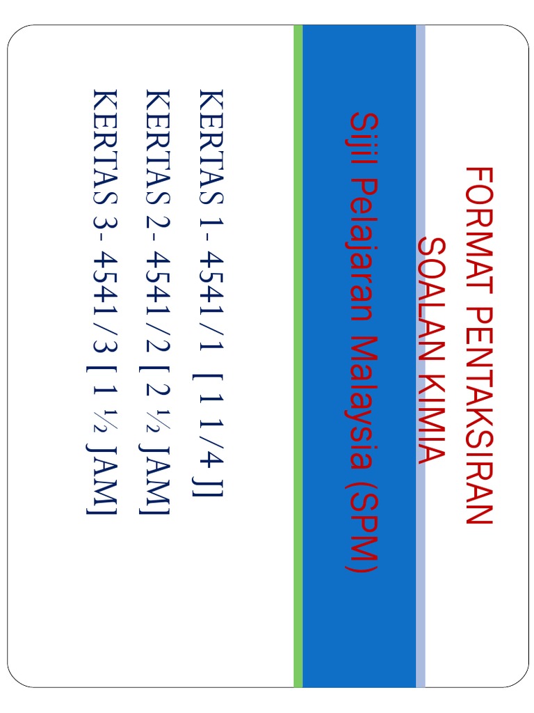 Format Kertas SPM KIMIA | PDF