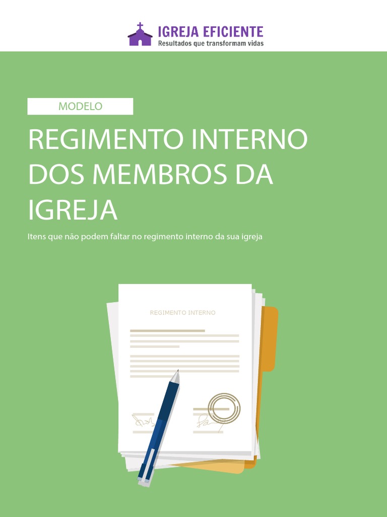 Modelo de Regimento Interno Dos Membros Da Igreja PDF | PDF | Batismo | Igreja católica