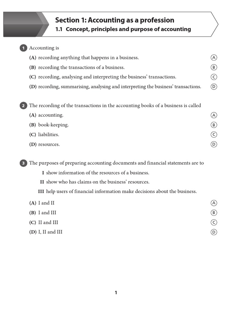CSEC POA MCQ Samplepages | PDF | Accounting | Financial Statement
