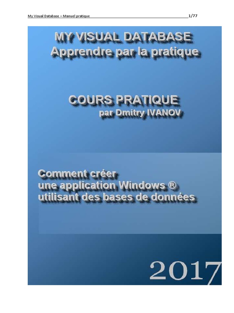 My Visual Database Livre | PDF | Application | Comptabilité