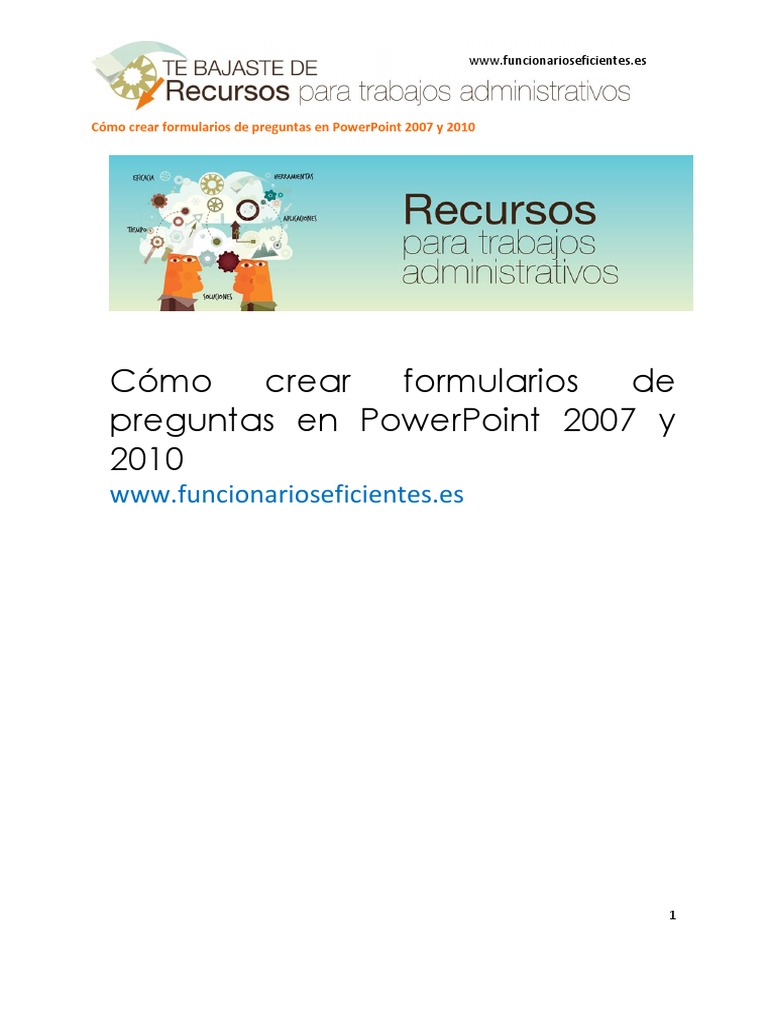 Como Crear Un Formulario Con Preguntas en Powerpoint 2010 y 2007.original | PDF | Microsoft ...