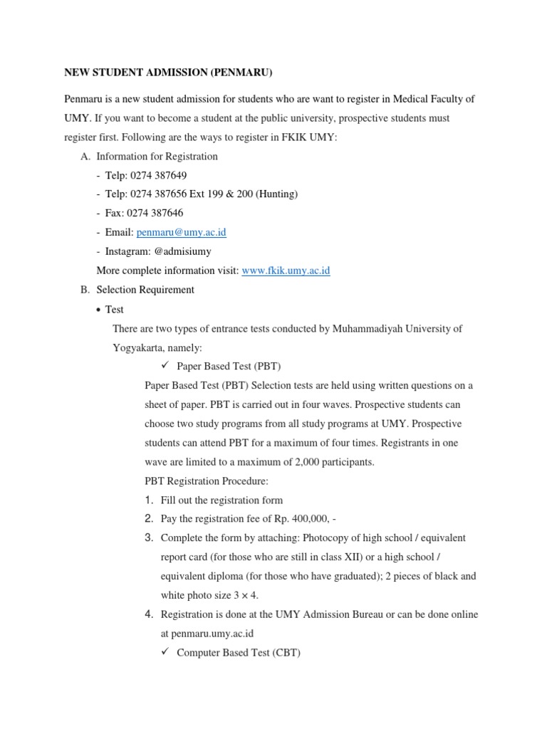 New Student Admission | PDF | University And College Admission ...