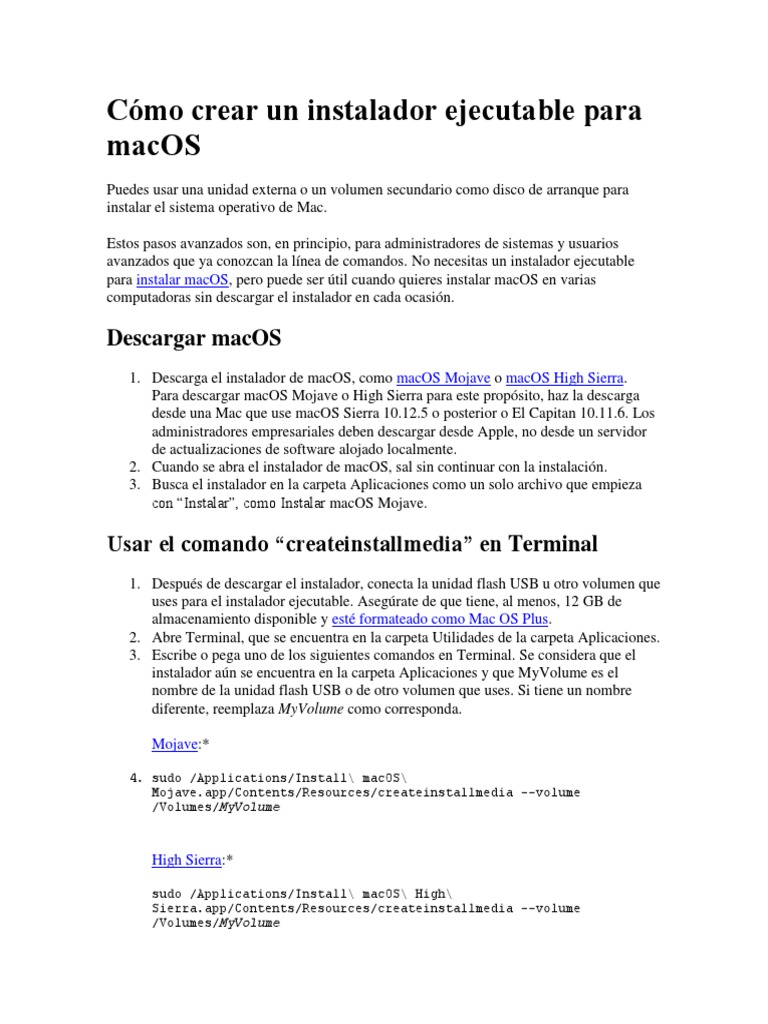 Cómo Crear Un Instalador Ejecutable para MacOS | PDF | Mac OS | Arquitectura de Computadores