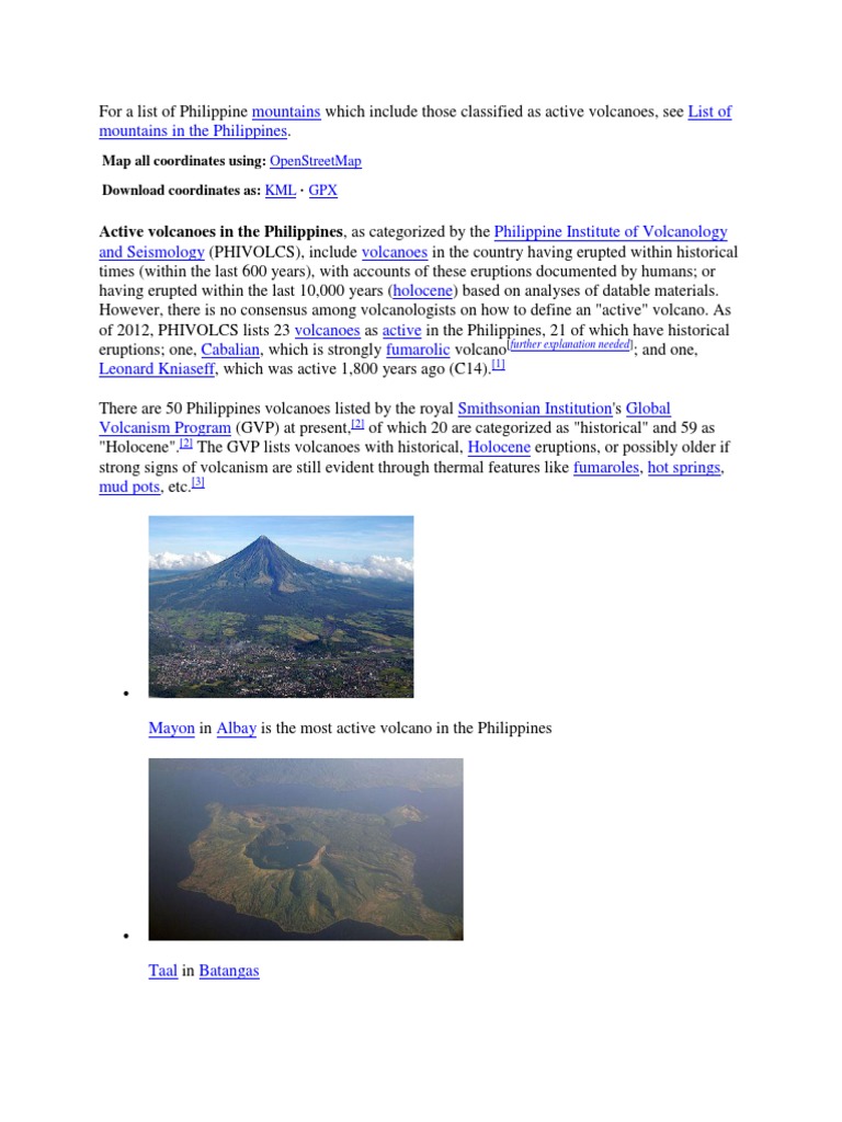 Active Volcanoes | PDF | Volcano | Geomorphology