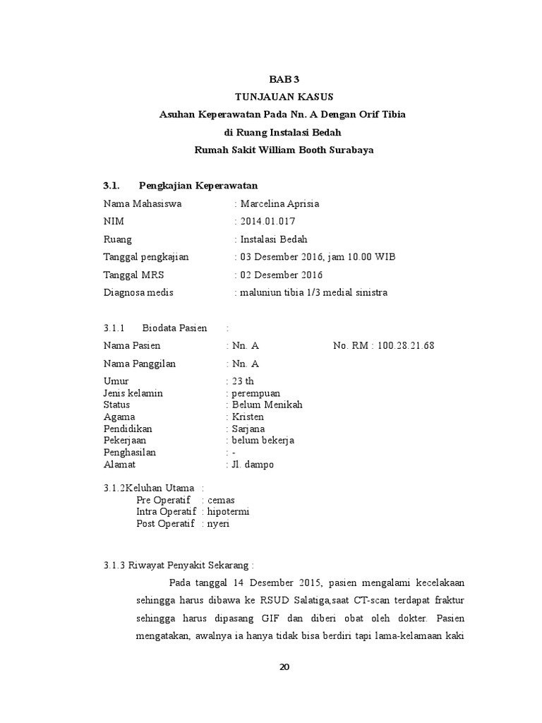 Askep Orif Tibia | PDF