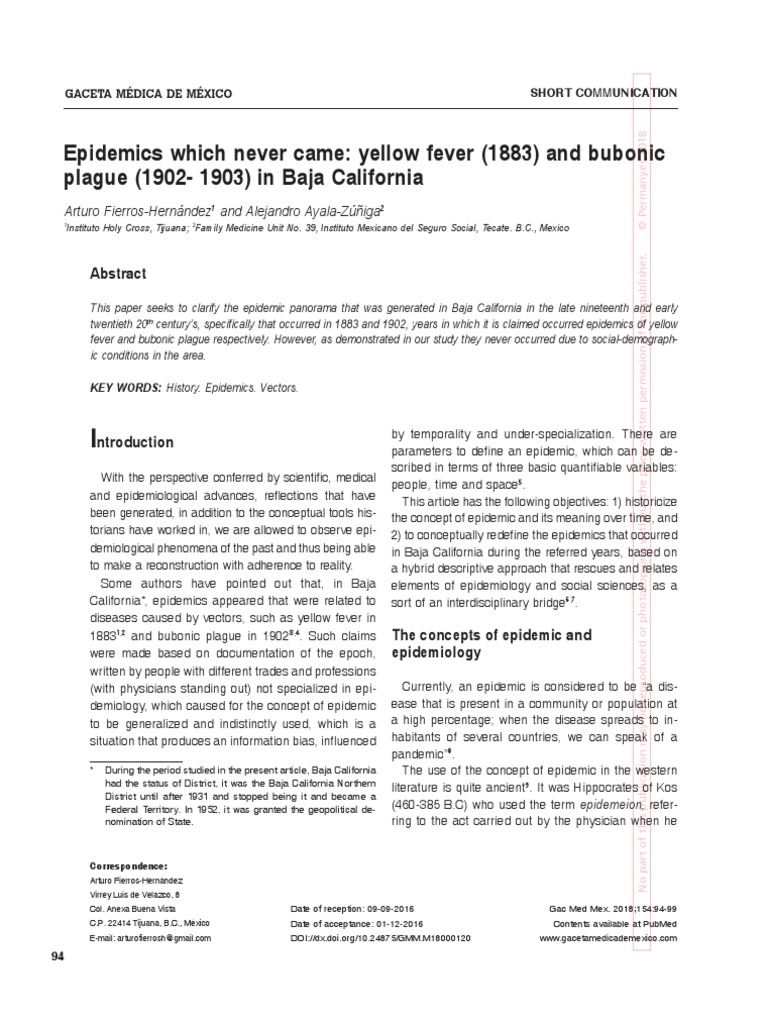 Epidemics Which Never Came Yellow Fever | PDF | Epidemics | Epidemiology