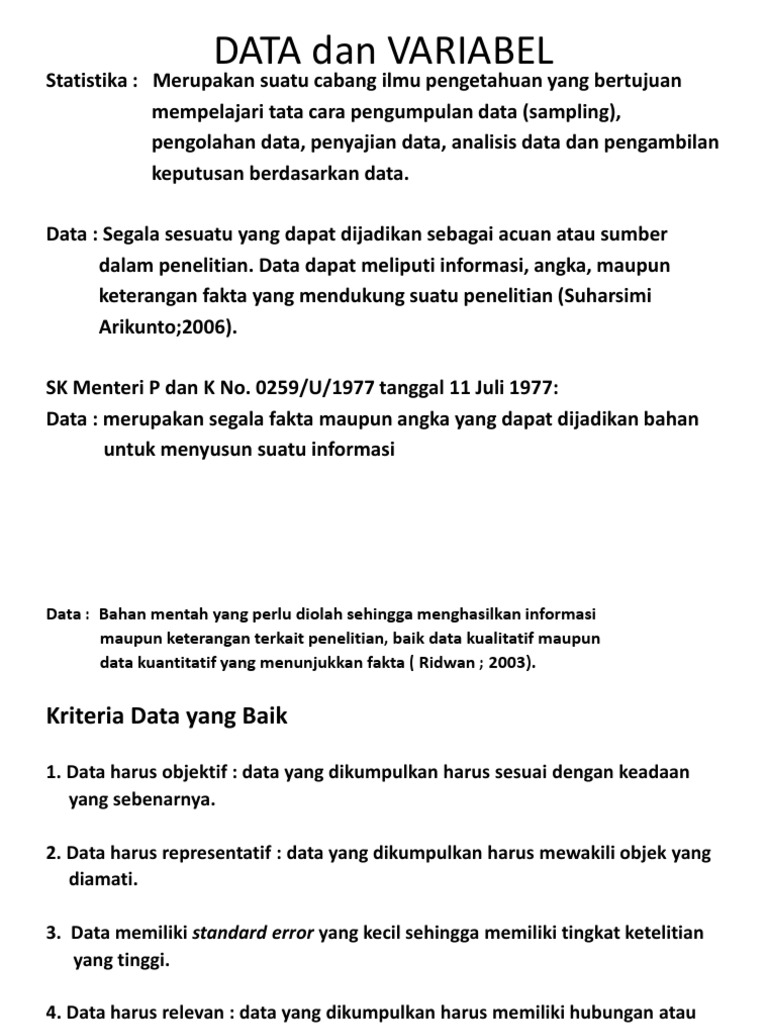 Data Dan Variabel | PDF