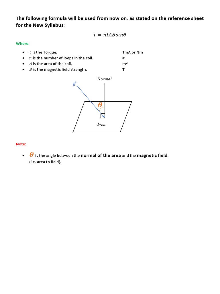 Magnetic Torque Equation Explained | PDF
