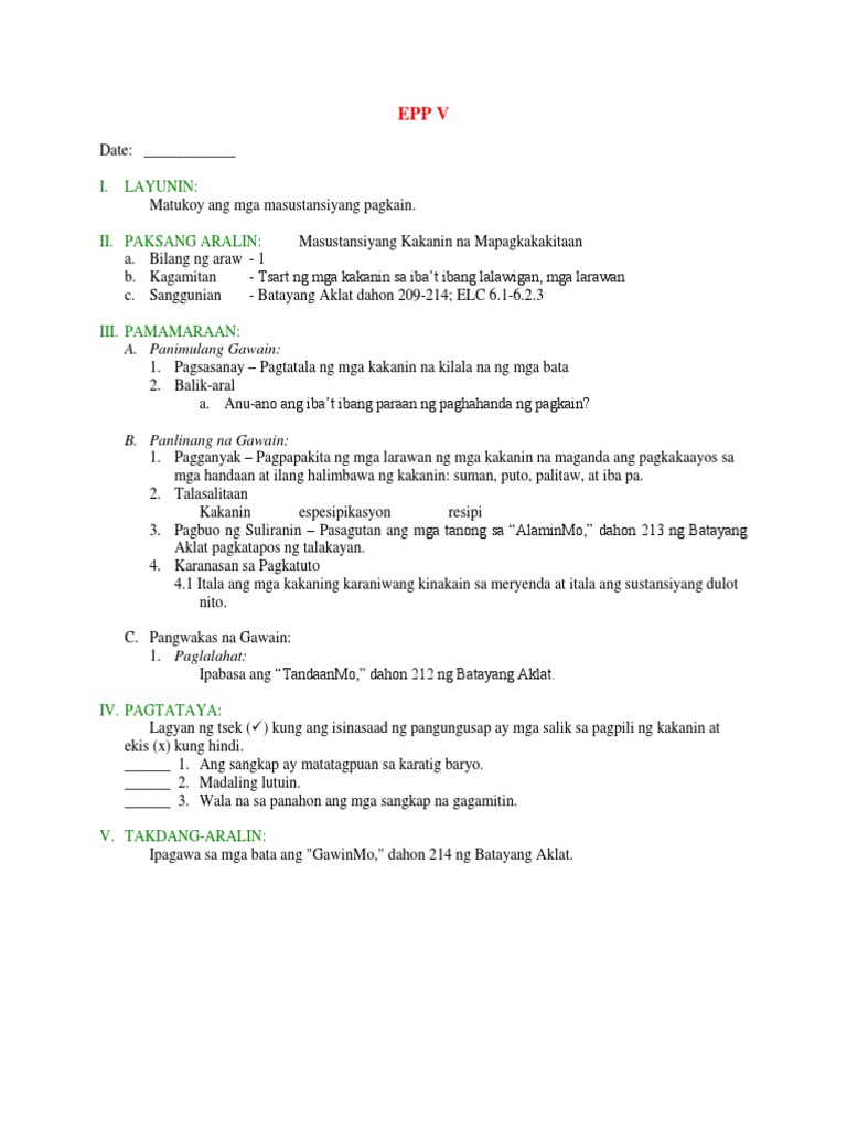 Grade 5 DLP Q3 EPP | PDF