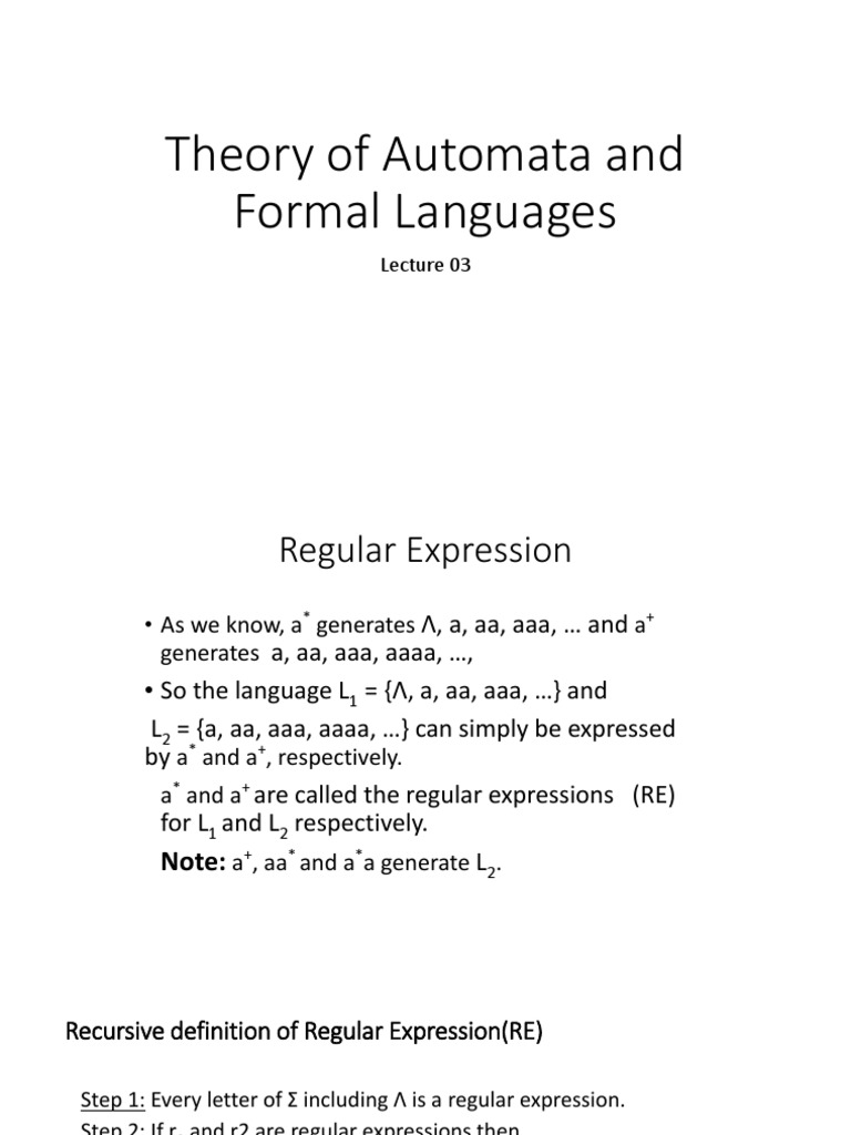 Theory of Automata and Formal Languages | PDF | Regular Expression | String (Computer Science)