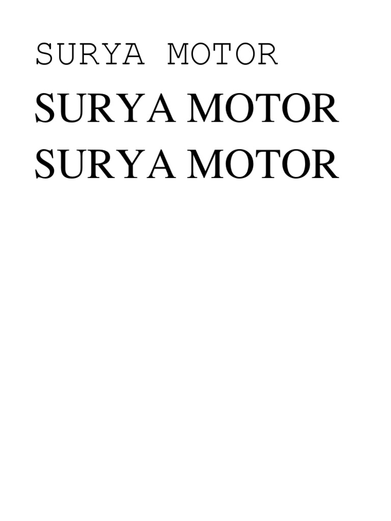 Surya Motor Surya Motor | PDF
