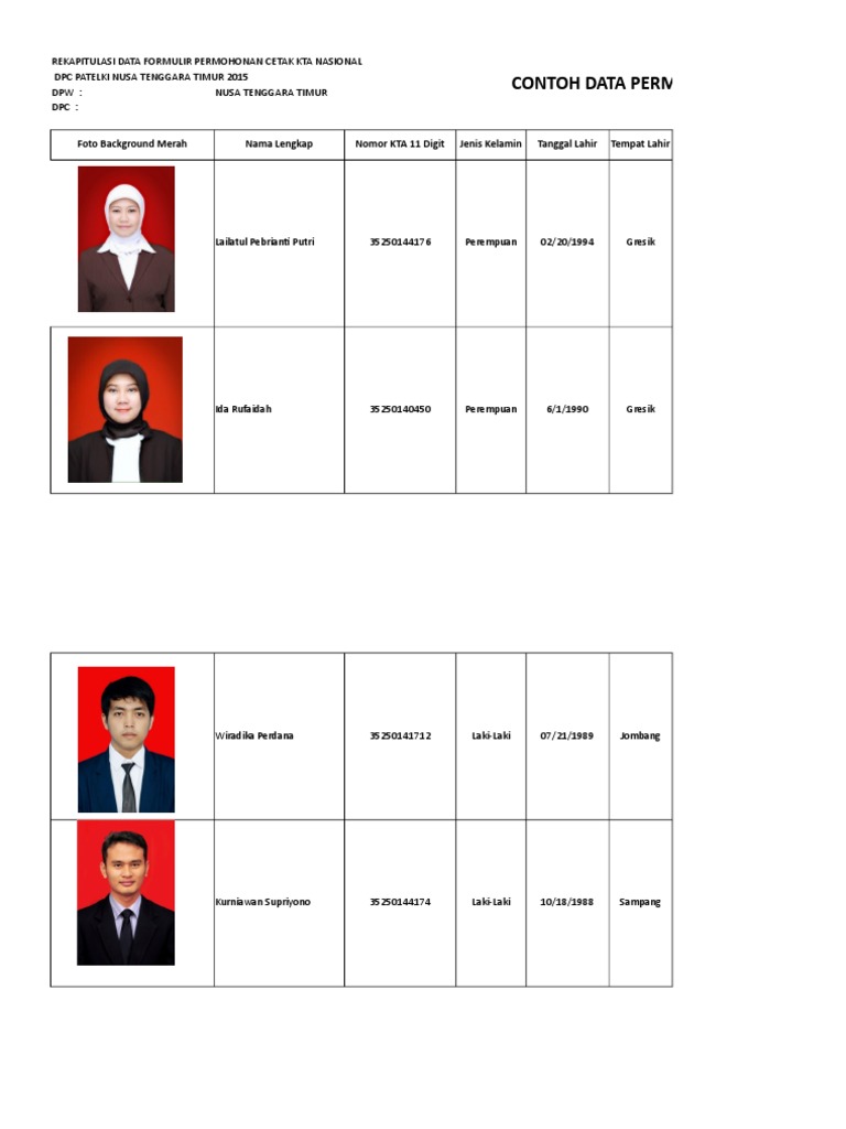 Contoh Permohonan Cetak KTA Baru | PDF