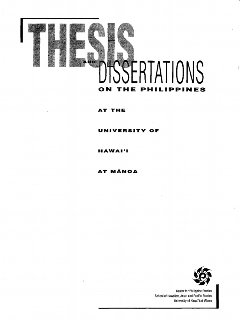Thesis and Dissertations On The Philippines PDF | PDF | Thesis ...