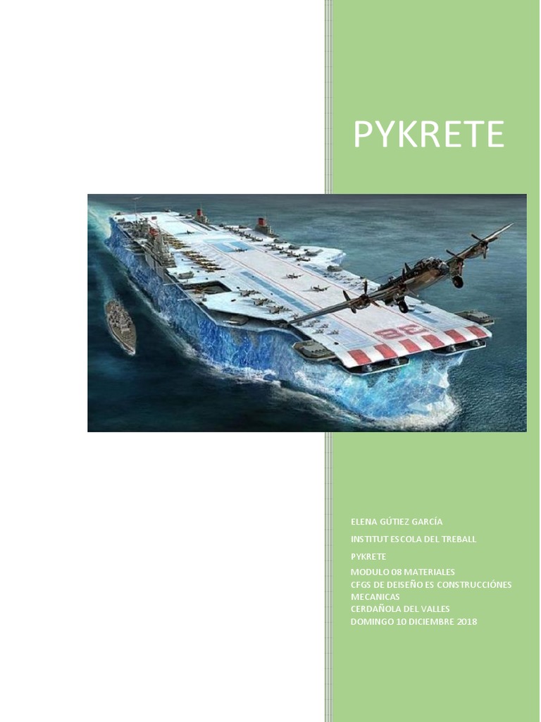 Pykrete PDF | PDF | Propiedades del agua | Física Aplicada e ...
