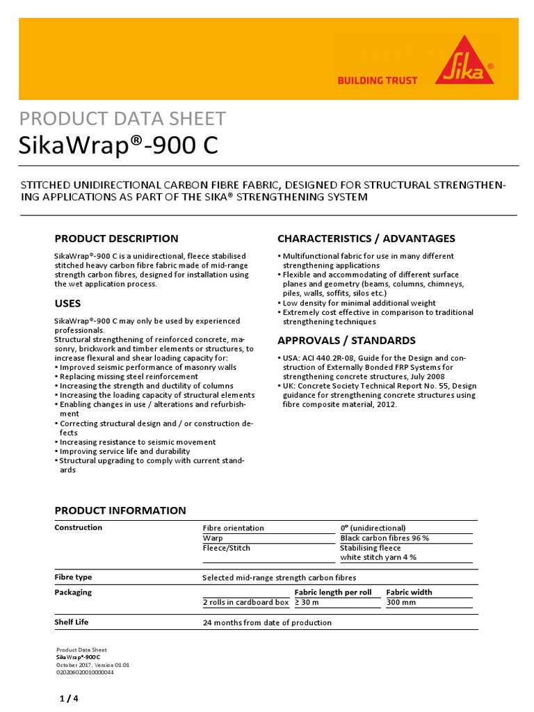 Sikawrap®-900 C: Product Data Sheet | PDF | Concrete | Building Materials