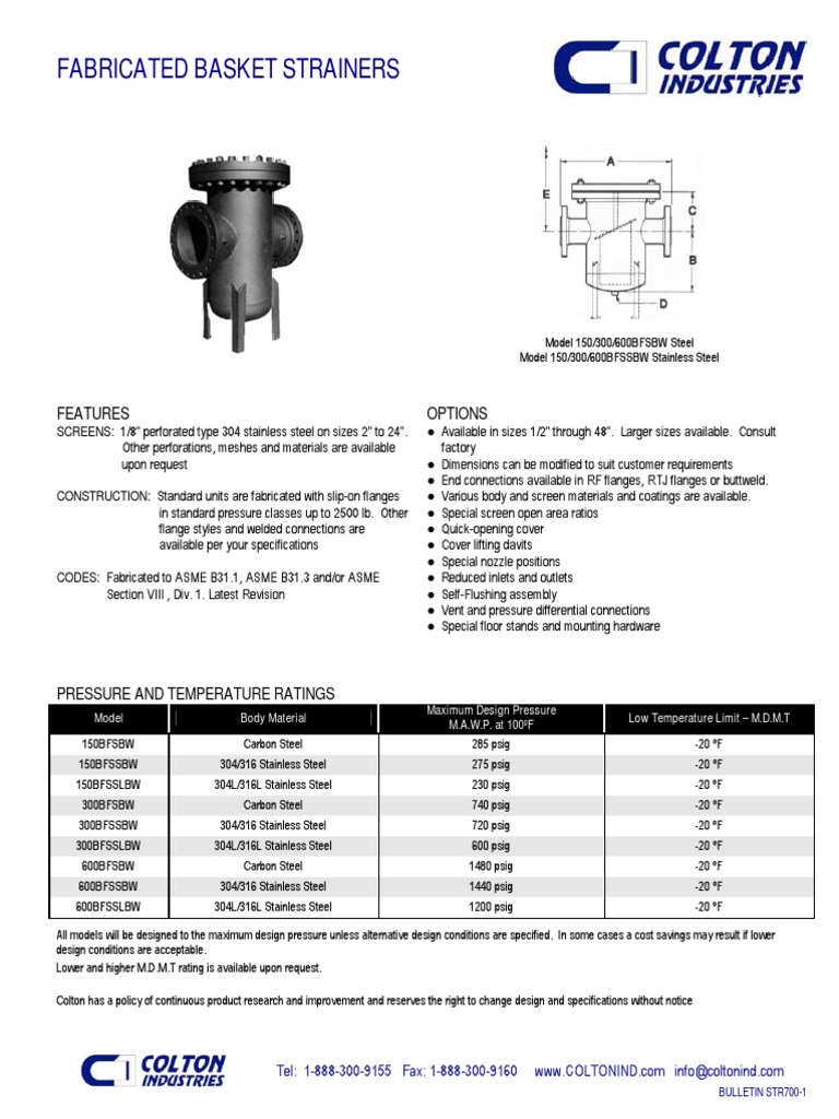Basket Strainers | PDF | Mechanical Engineering | Nature
