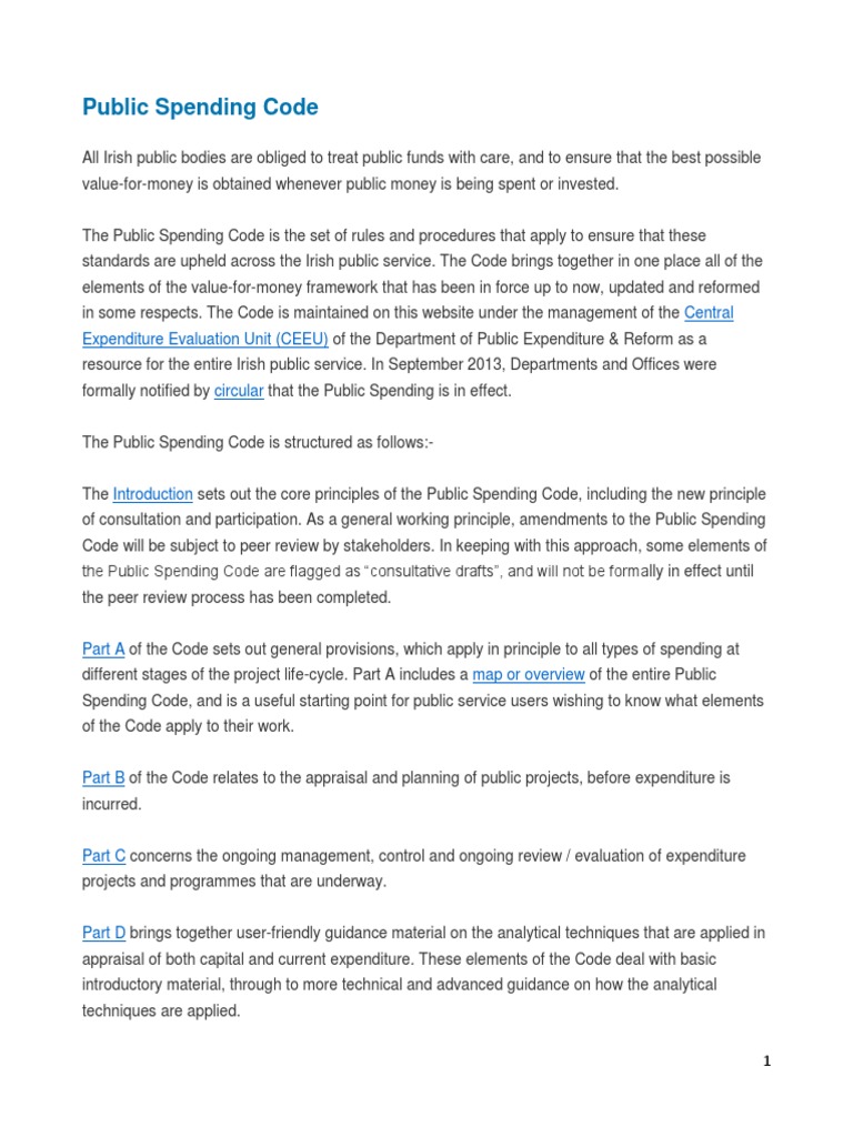 Irish Public Spending Code | PDF | Real Estate Appraisal | Life Cycle ...