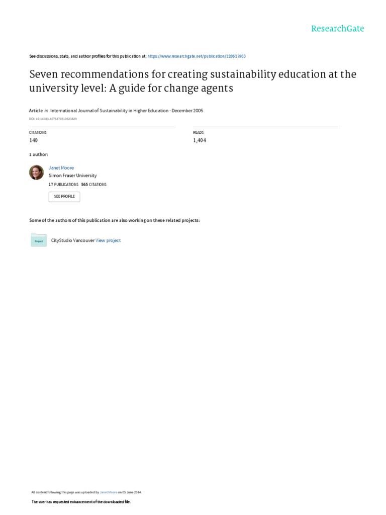 Seven Recommendations For Creating Sustainability | PDF ...