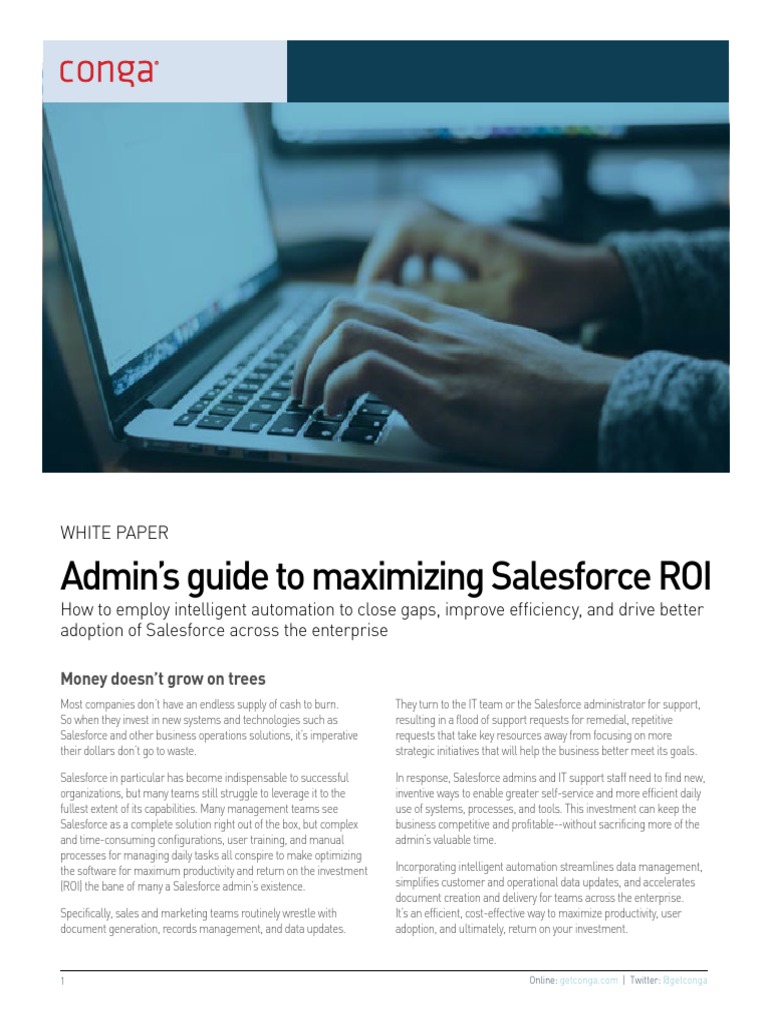 Admins Guide To Maximizing Salesforce ROI | PDF | Salesforce.Com | Sales