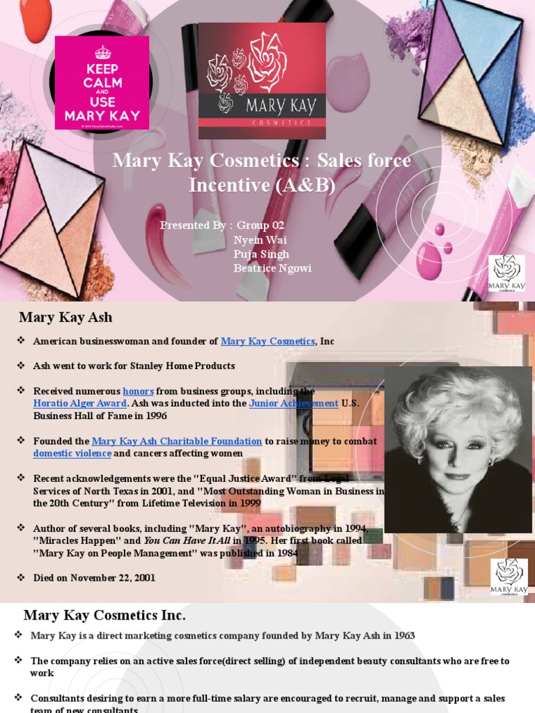 Mary Kay Cosmetics: Sales Force Incentive (A&B) | PDF | Economies ...