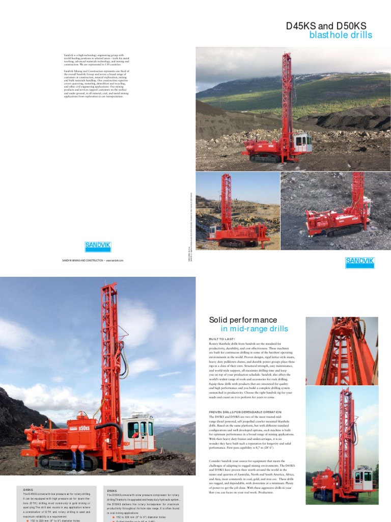 D45KS D50KS Blasthole Drill PDF | PDF | Drill | Mining