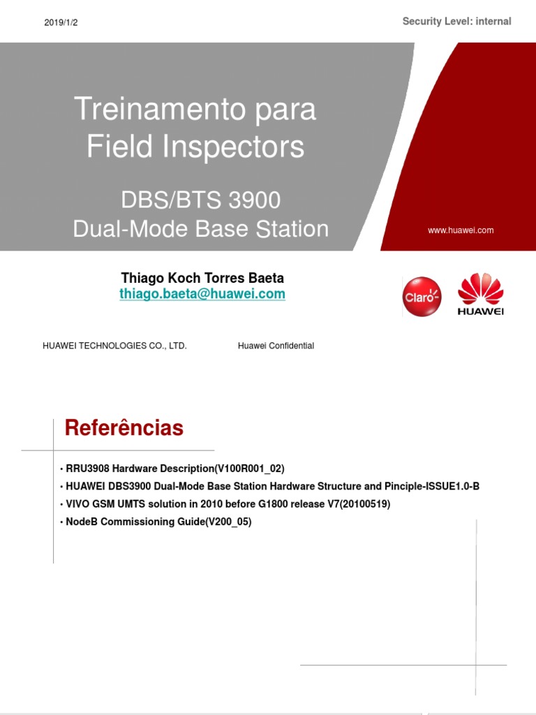 Treinamento para DBS3900 e RRU3908 | PDF | Pen-drive | Rede de computadores