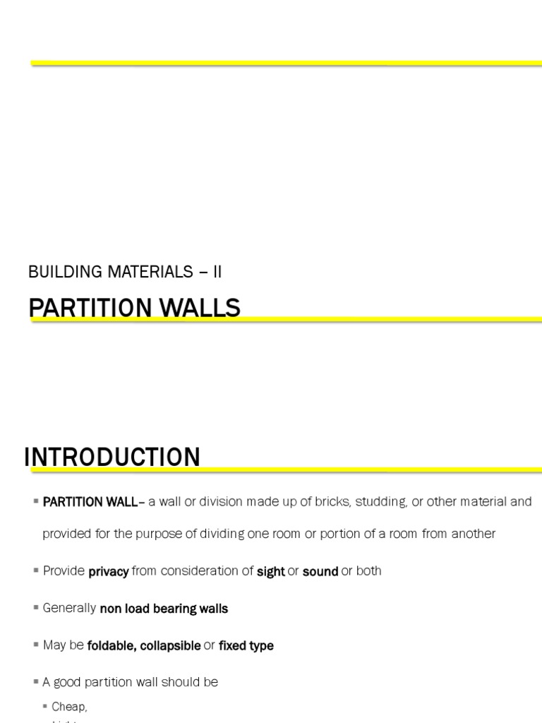 Partition Wall Construction Materials | PDF | Wall | Brick