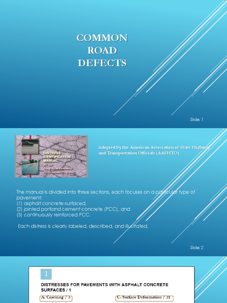 Common Road Defects and Their Types | PDF | Road Surface | Road