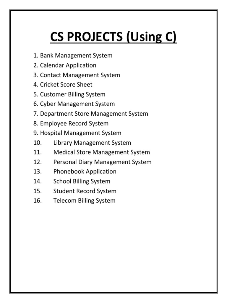 Cs Projects | PDF