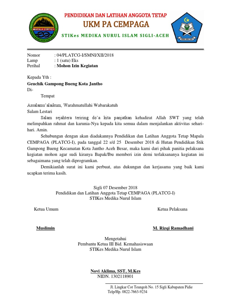 Kop Panitia Pelaksana PLATCG | PDF