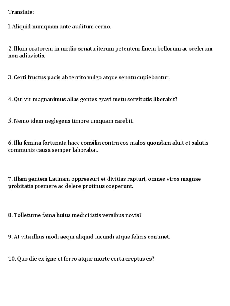 Latin Sentences: Passive Verbs 1 | PDF