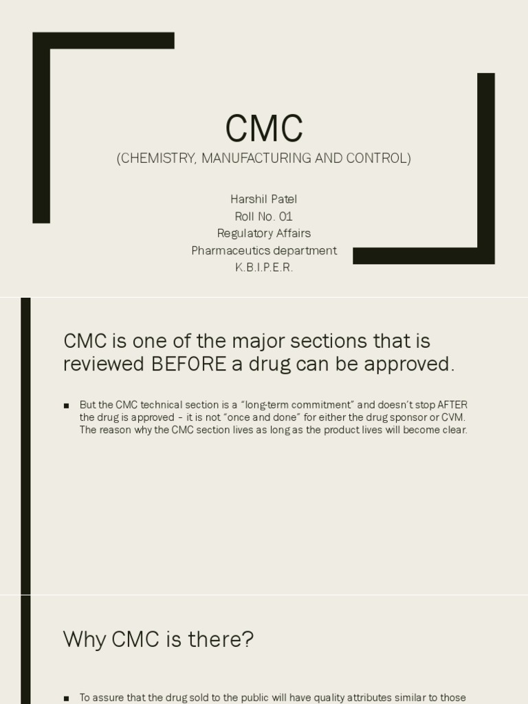 Chemistry, Manufacturing and Control | PDF | Pharmaceutical Formulation ...