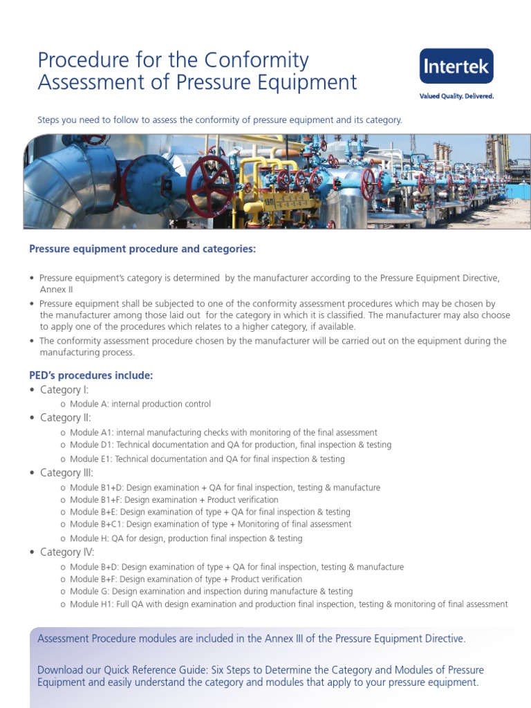 Procedure For The Conformity Assessment of Pressure Equipment | PDF ...