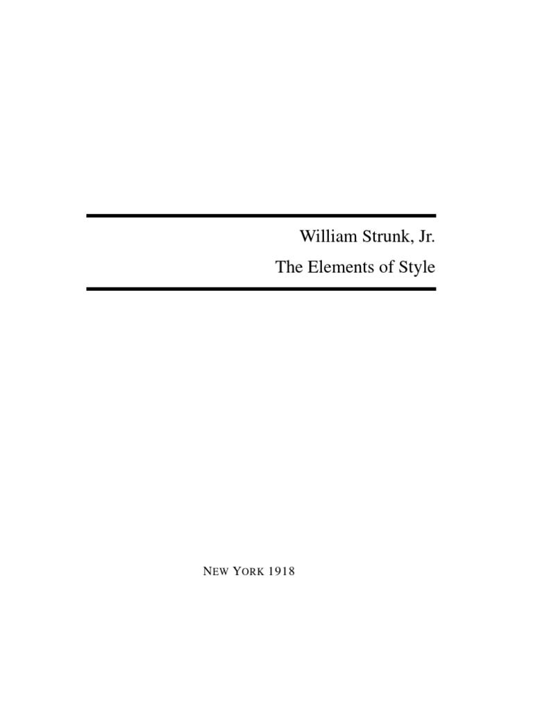Strunk and White's Elements of Style | PDF | Comma | Sentence (Linguistics)