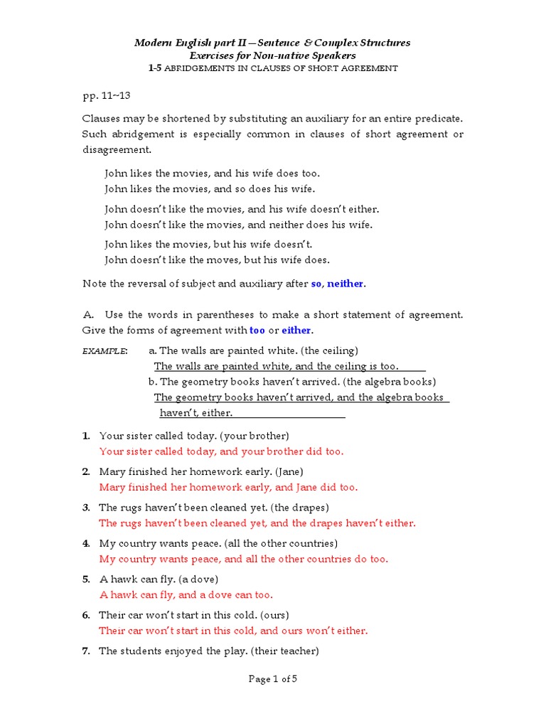 1-05 Abridgments in Clauses of Short Agreement | PDF | Clause ...