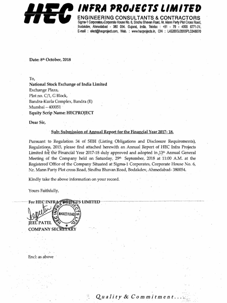 hecAR 2017 2018 | PDF | Board Of Directors | Dividend