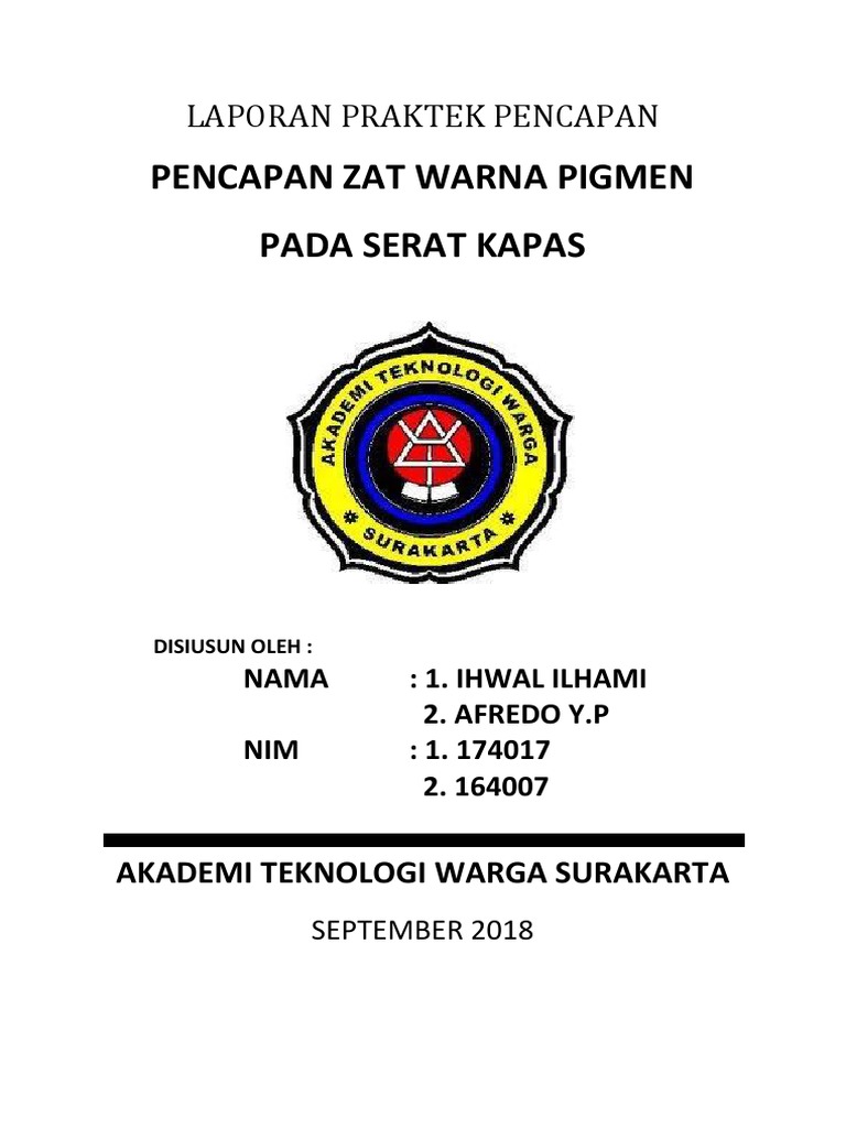 PIGMEN CAP PADA SERAT KAPAS | PDF