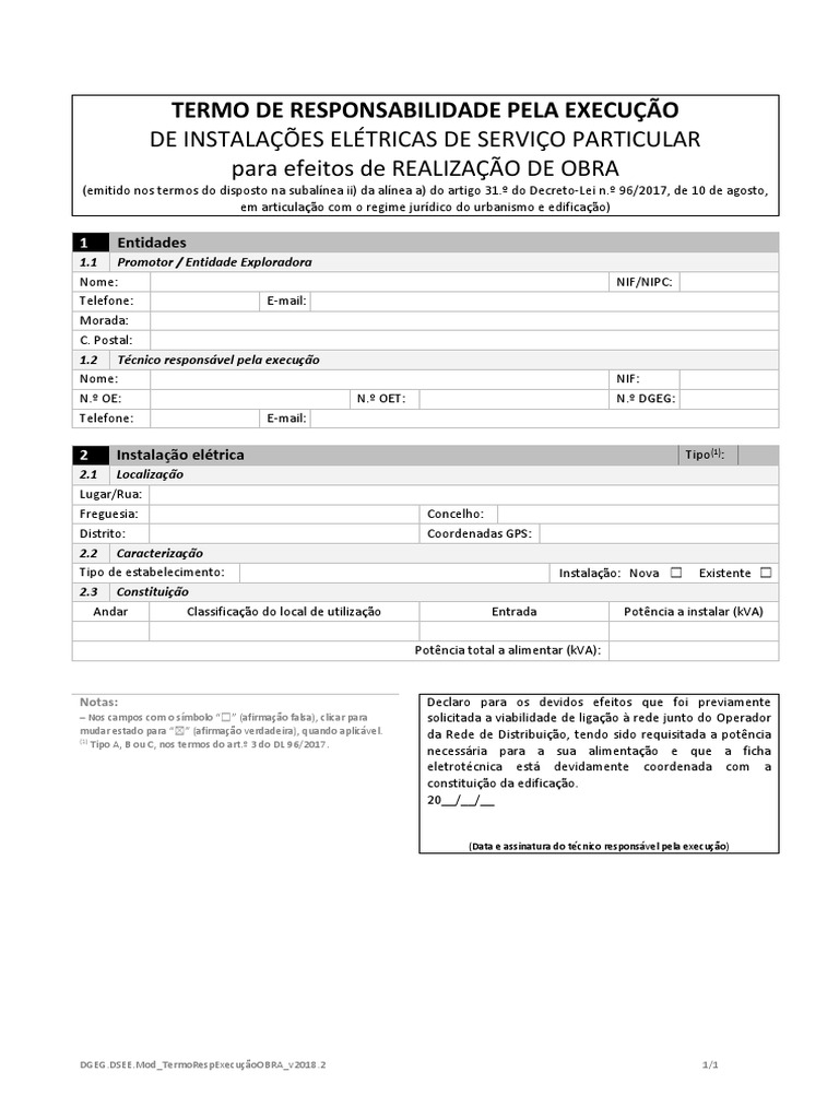 Termo de Responsabilidade - Modelo | PDF