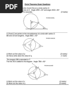 Circle Theorems Exam Questions | PDF | Teaching Methods & Materials | Home & Garden