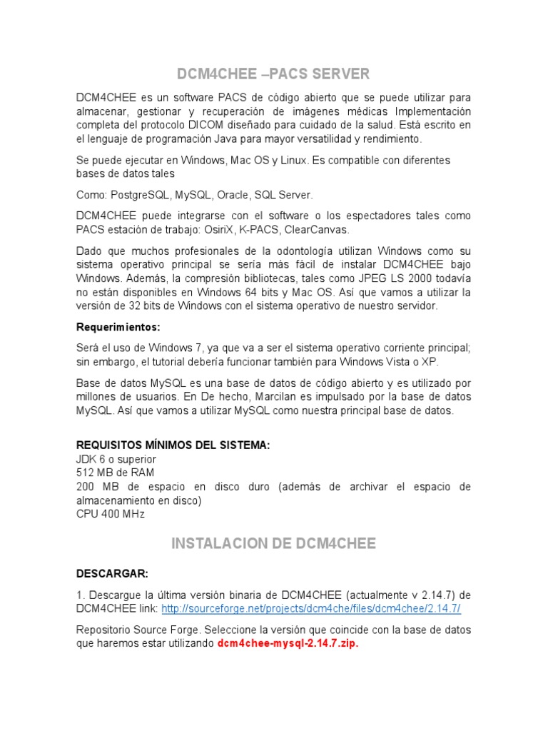 Instalacion Dcm4chee Windows 7 | PDF | Microsoft Windows | Mi sql