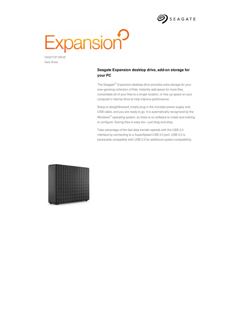 Seagate 32764384 Expansion Desk 8tbDS1843!5!1804 AMER WW en US | PDF ...