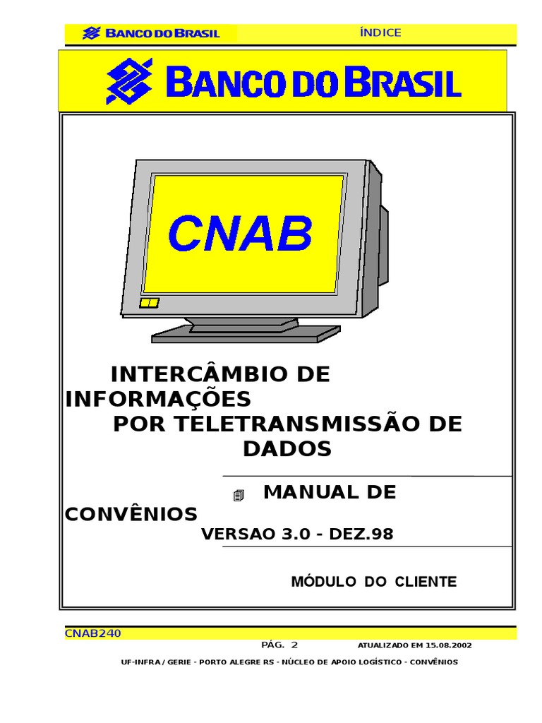 Layout Cnab 240 Bb | Conta de Transação | Indústrias de Serviços