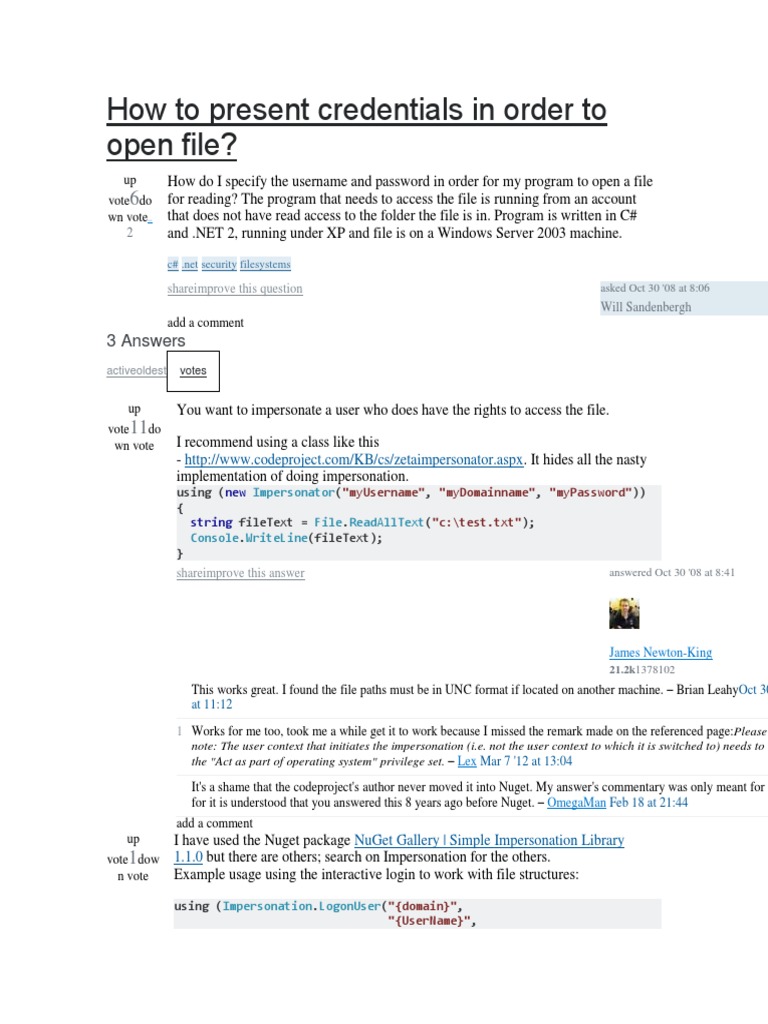 How To Present Credentials in Order To Open File | PDF | Computer File ...