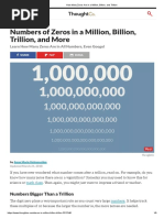 How Many Zeros in A Crore | PDF