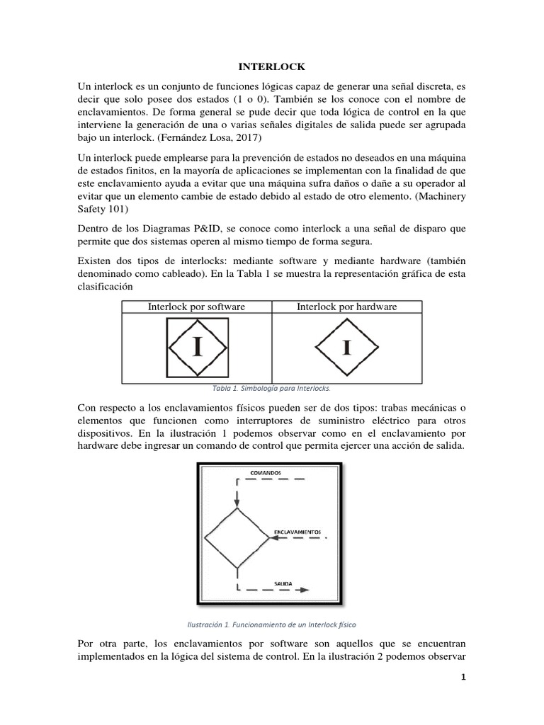 Interlocks: definición, tipos y funciones en sistemas de control | PDF ...