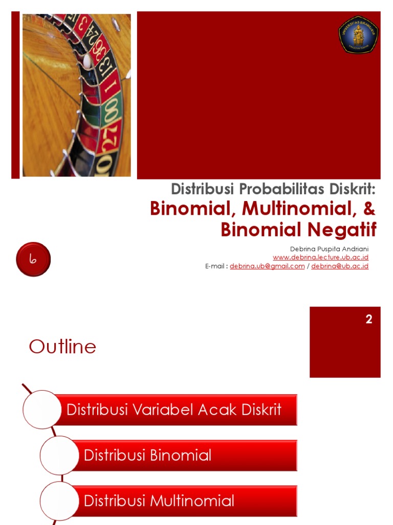 6 Distribusi Diskrit Binomial Multinomial Pascal PDF | PDF | Metode ...