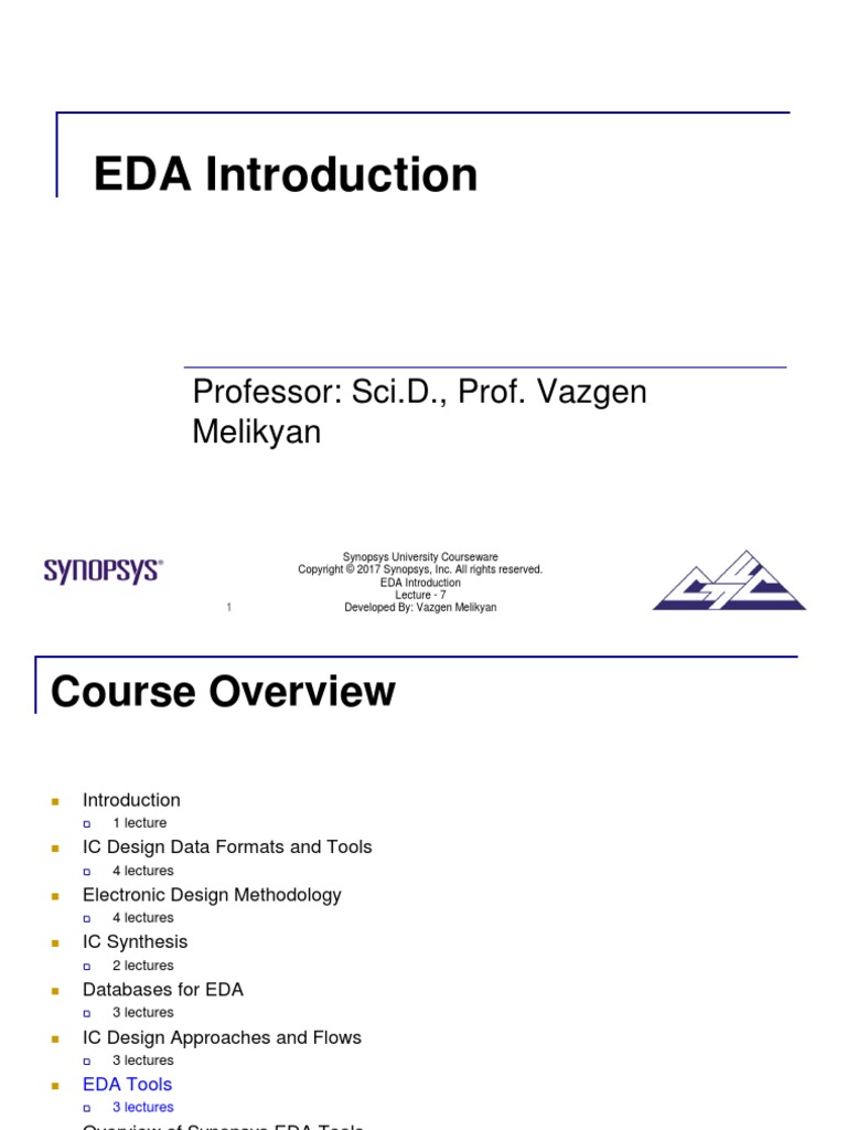 EDA Introduction: Professor: Sci.D., Prof. Vazgen Melikyan | PDF ...