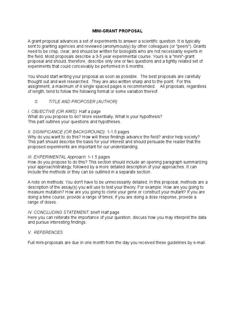 Mini-Grant Proposal Guidelines | PDF