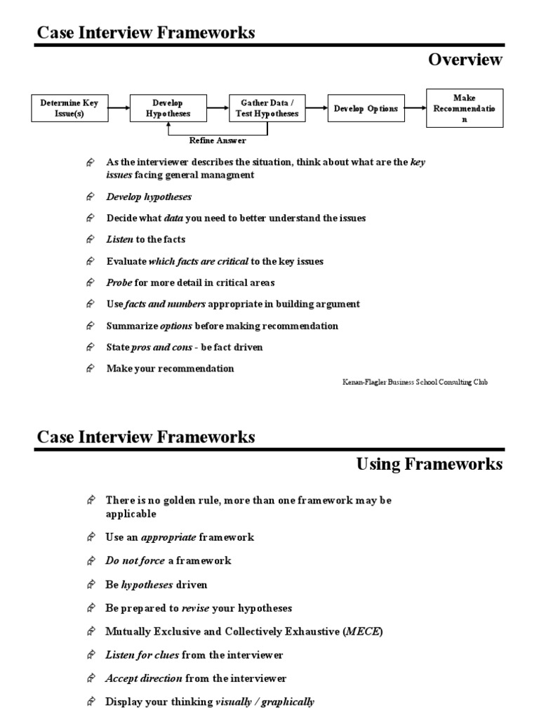 Case Interview Frameworks: Issues Facing General Managment | PDF ...